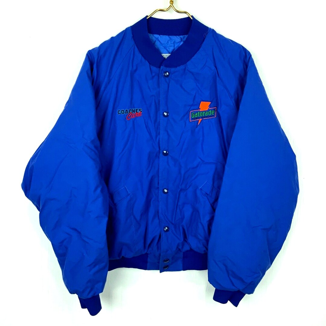 Vintage Gatorade Pro Fit Jacket Extra Large Blue Snap Button Bomber ...