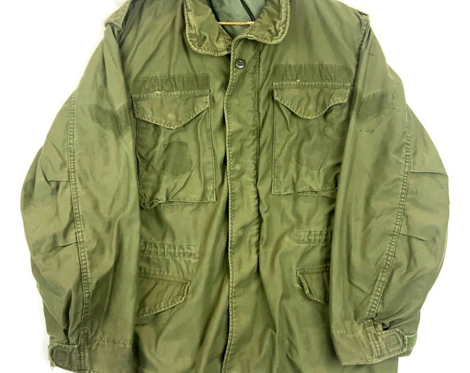 Vintage Us Military M65 Field Jacket Size Medium Green Vietnam Era 60s ...