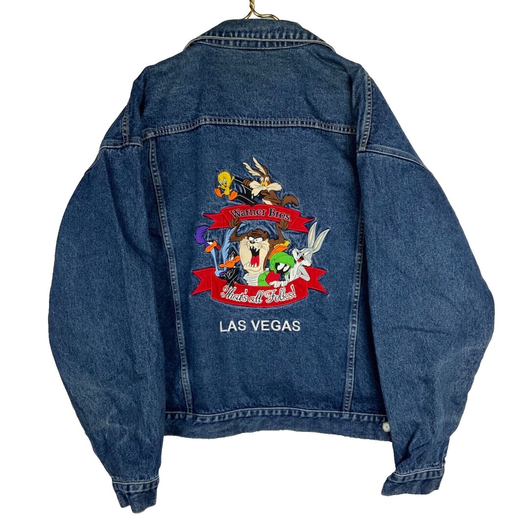 Vintage Looney Tunes Characters Warner Bros. Denim Jean Jacket 2XL Blue ...