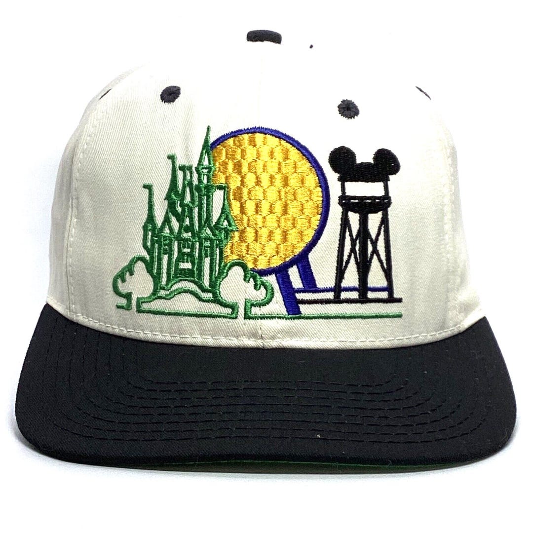 Vintage Walt Disney World Goofys Hat Cap Adjustable White Two Tone 90s ...