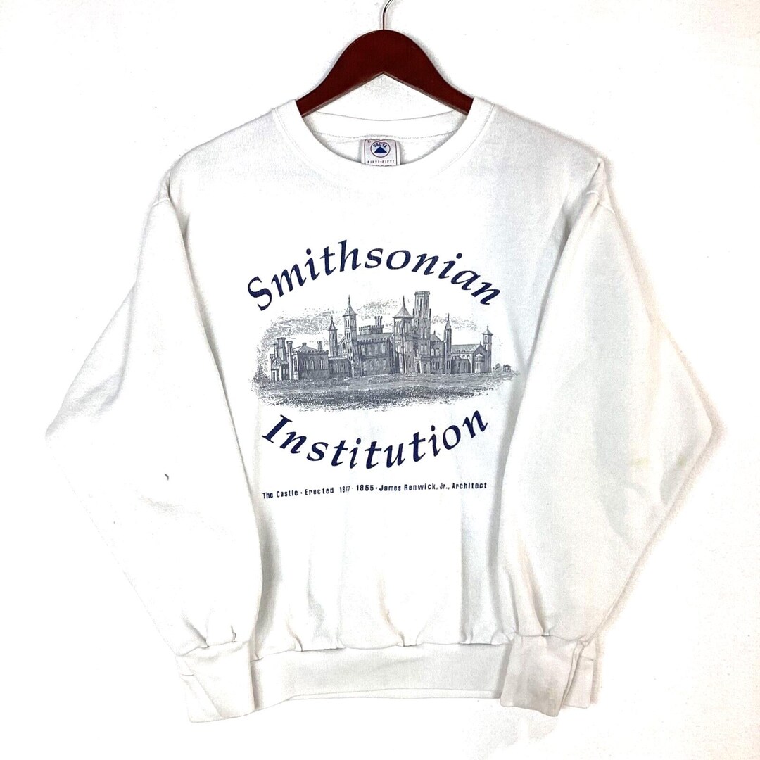 Vintage Smithsonian Institution Sweatshirt Crewneck Large White Made in ...
