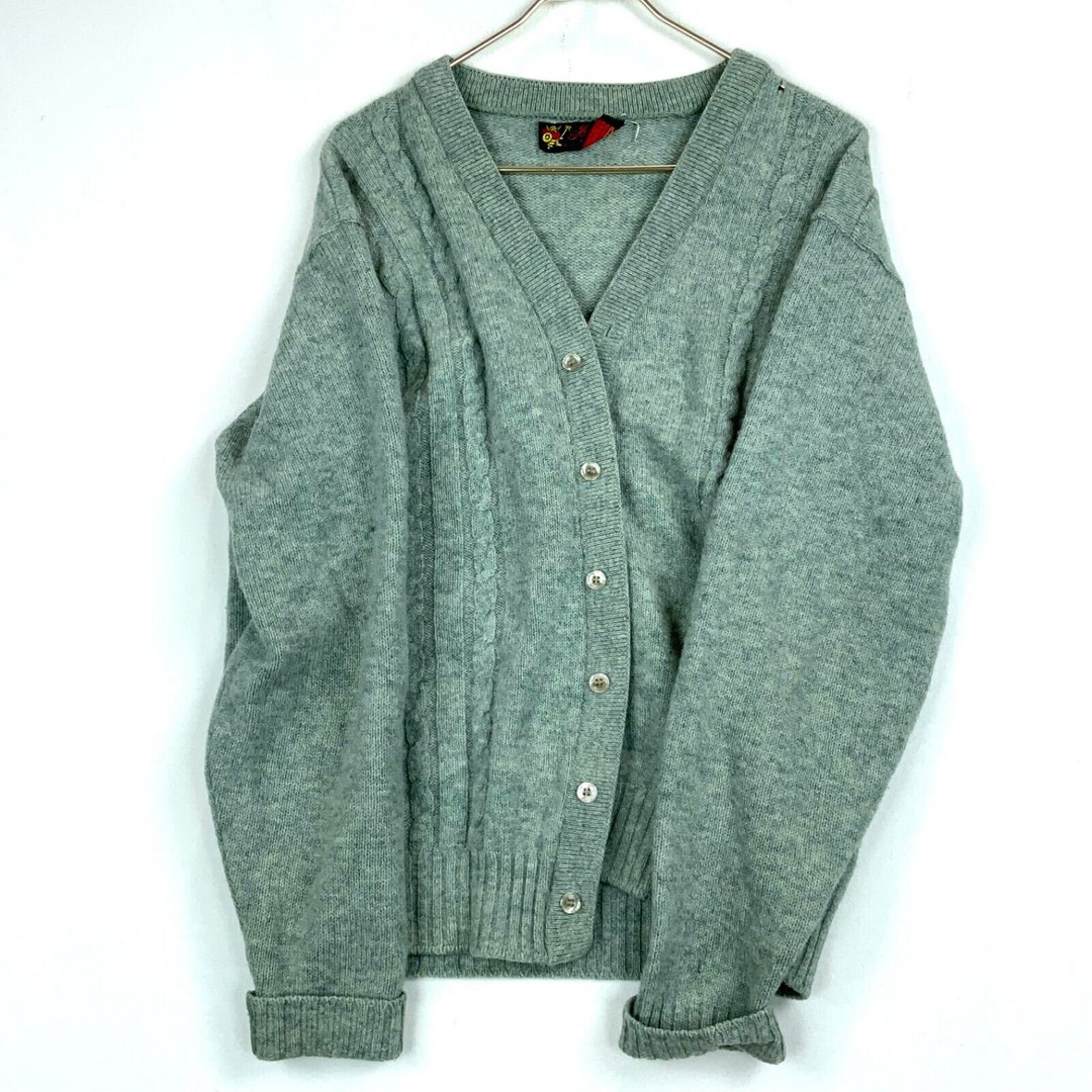 Vintage Jersild Wool Button Down Cable Knit Cardigan Sweater Size Large ...