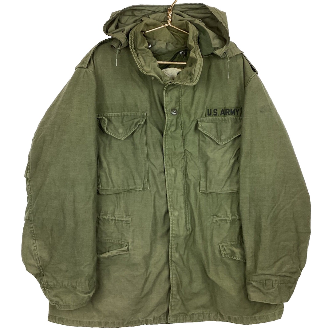 Vintage Us Army Military Field Coat Size Medium Green Packable Hood - Etsy