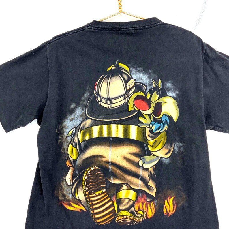 Vintage Taz Firefighter Looney Tunes Changes T-shirt Large - Etsy