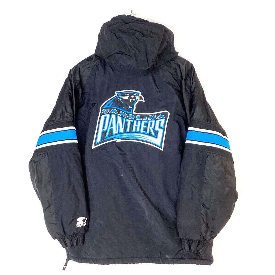 Vintage Carolina Panthers Starter Puffer Jacket Medium Black Nfl ...