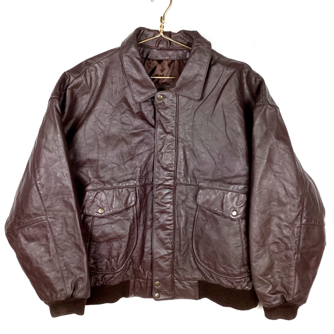 Vintage Wilsons Adventure Bound Full Zip Leather Jacket Lined Size 2XL ...