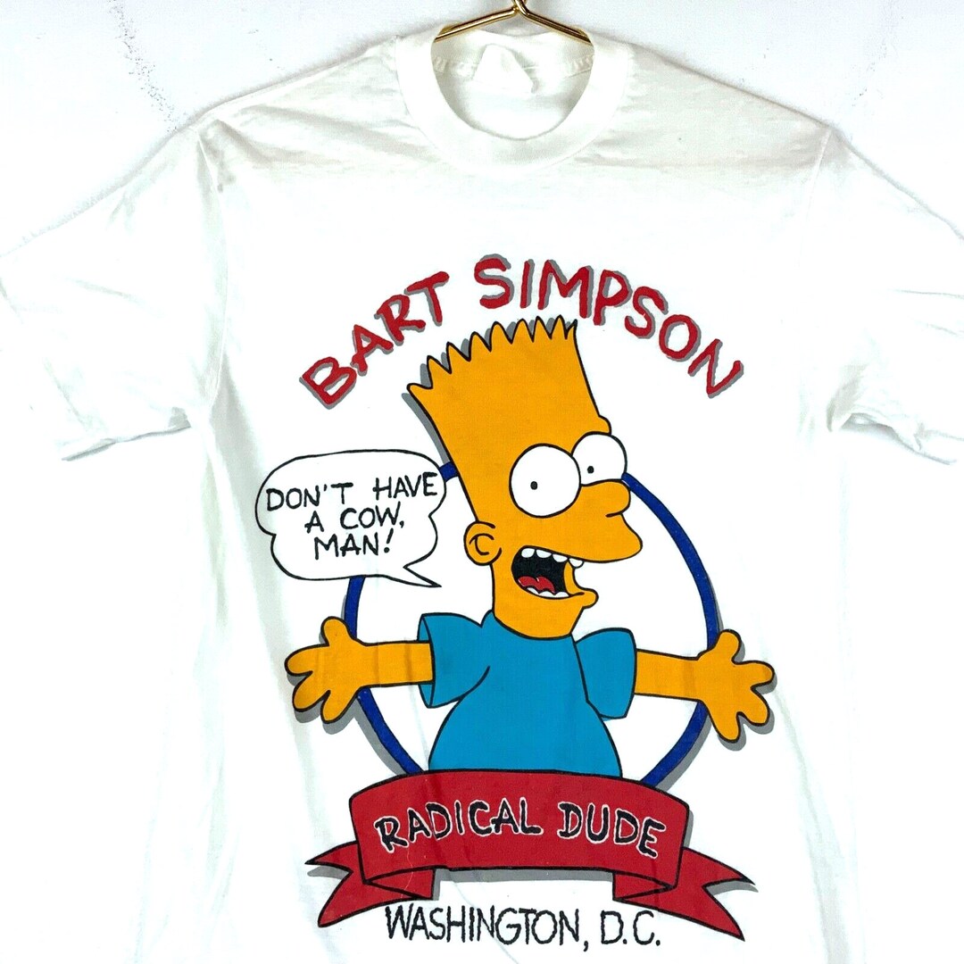 Vintage Bart Simpson Radical Dude T-shirt Size Small White Cartoon ...