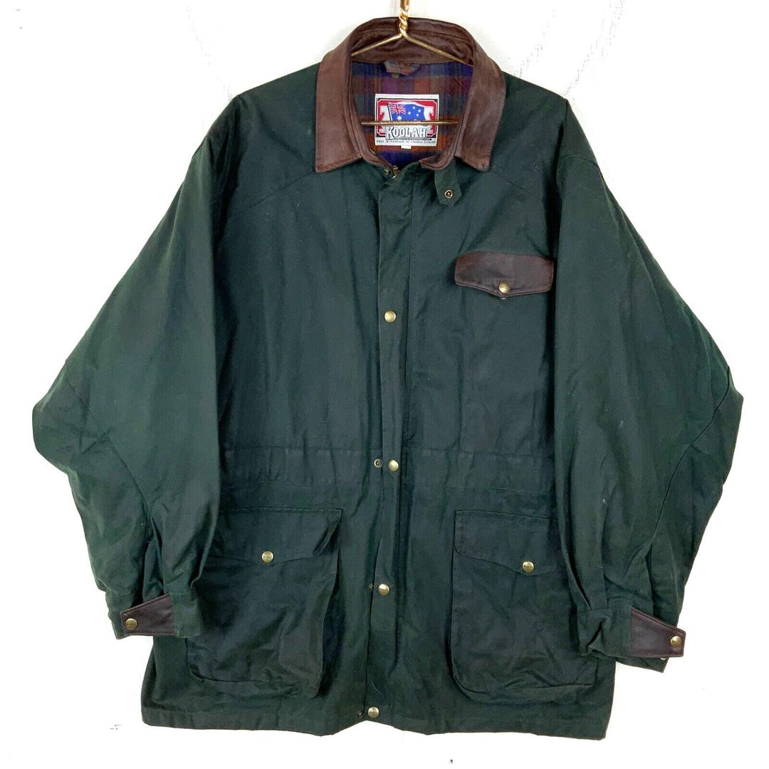 Vintage Koolah Wax Hunting Jacket Size XL Green Made in Canada Full Zip ...