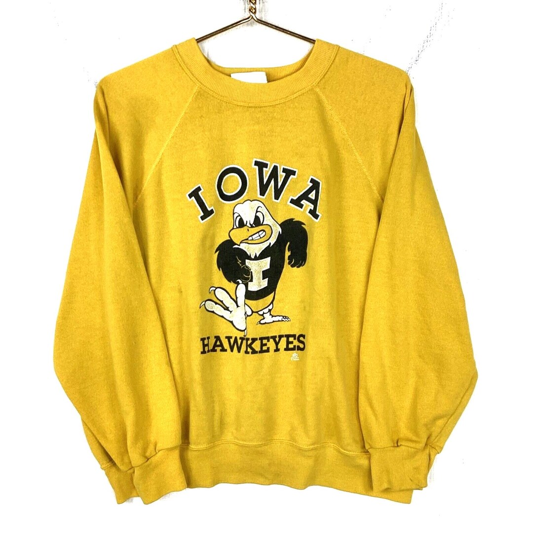Vintage Iowa Hawkeyes Sweatshirt Extra Large Yellow Ncaa Football 90s ...
