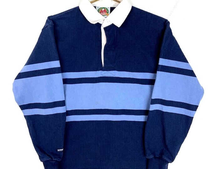 Vintage Barbarian Striped Rugby Shirt XS Blue Made in Canada - Etsy