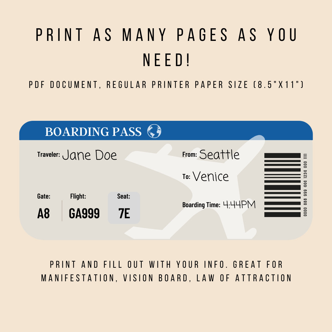 Download Boarding Pass | Digital Boarding Pass, Manifestation Tool ...