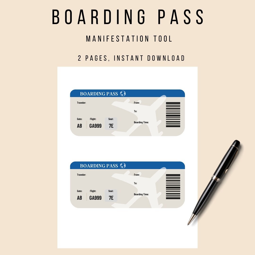 Download Boarding Pass | Digital Boarding Pass, Manifestation Tool ...