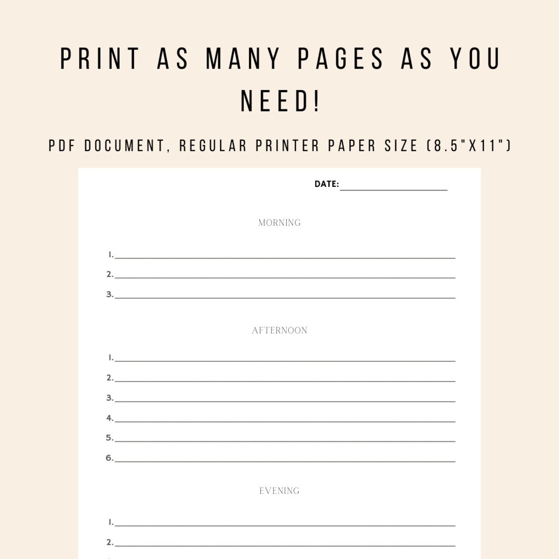 369 Manifestation Method Printable PDF, Digital Minimalist Blank ...