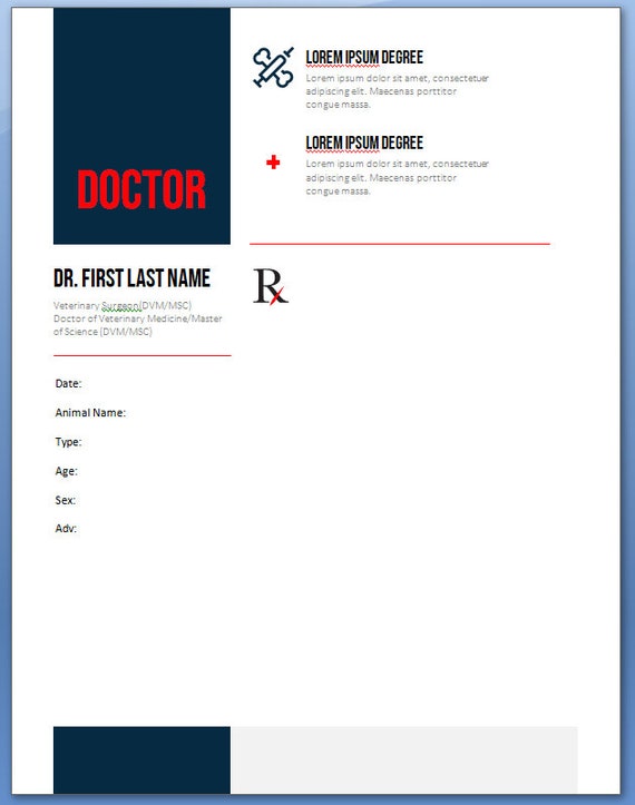 Prescription Pad Template Microsoft Word