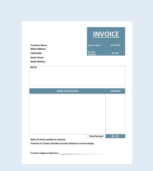Basic Service Invoice Template - Etsy