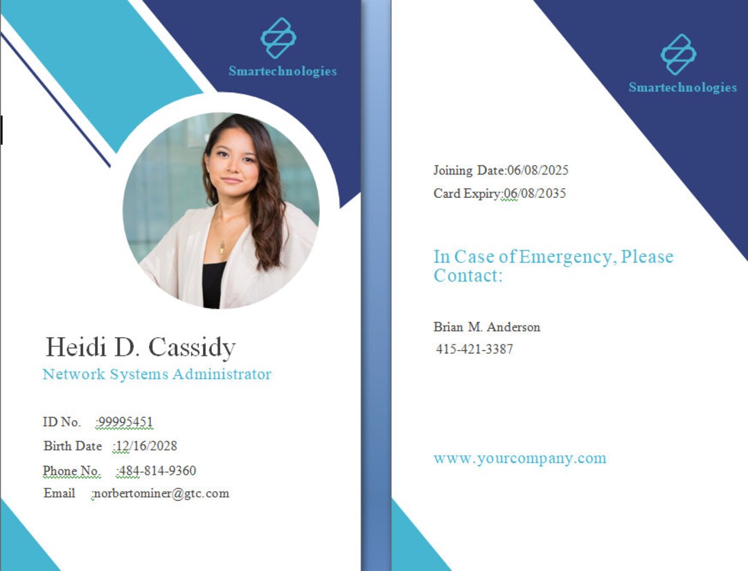 IT Services Company ID Card Template - Etsy