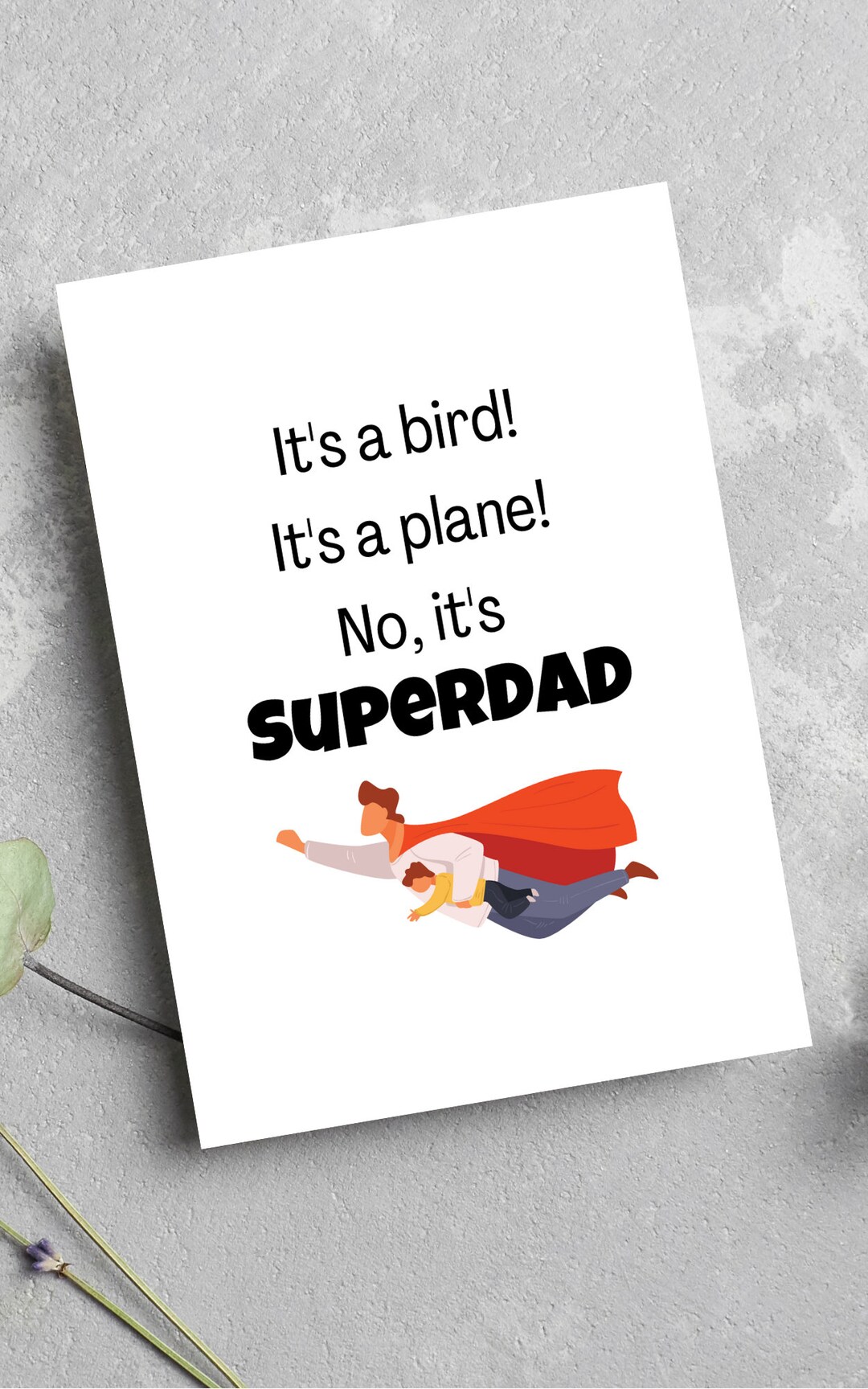 Superdad Card, Printable Father’s Day Card, Digital Download, Printable ...
