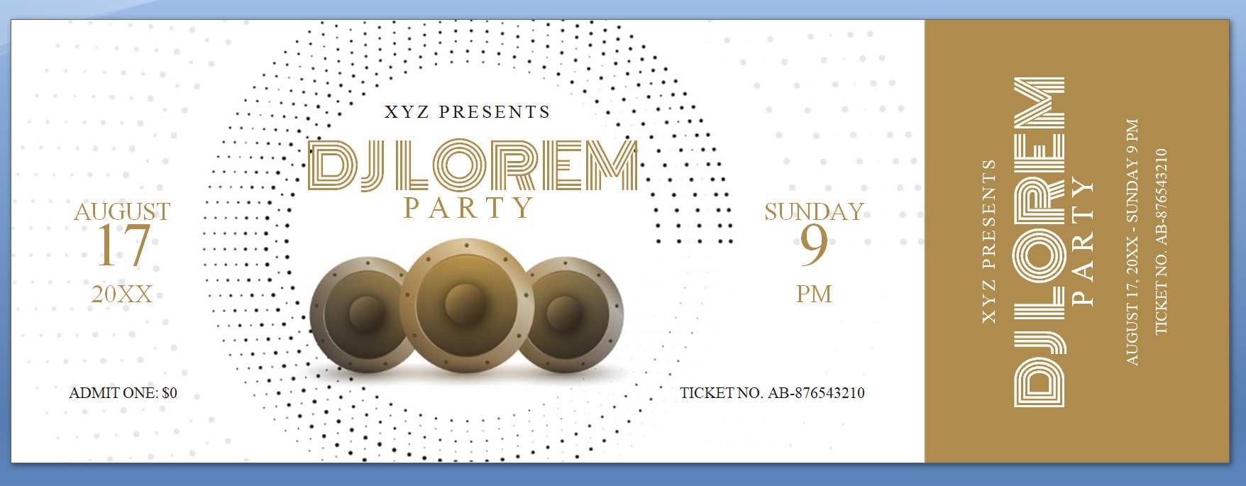 DJ Event Ticket Template - Etsy