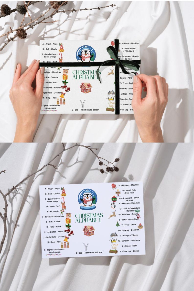 Christmas Alphabet Poster – English Christmas Alphabet Print – A4 ...