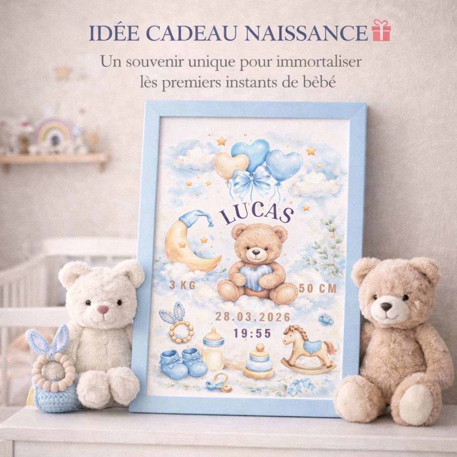 Personalized Baby Boy Gift | Baby Gift | Birth Announcement Poster With ...