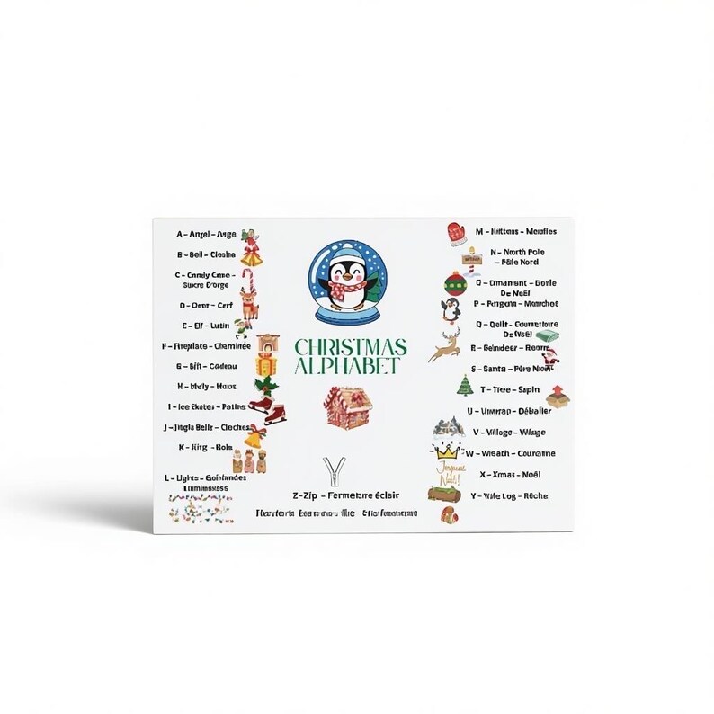 Christmas Alphabet Poster – English Christmas Alphabet Print – A4 ...