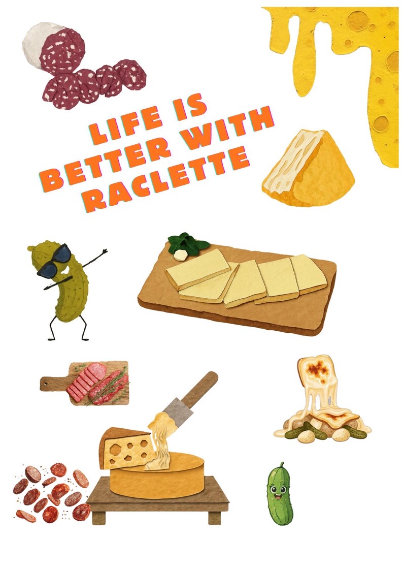 Affiches Raclette à Télécharger – Lot De 2 Posters Muraux – Cuisine ...