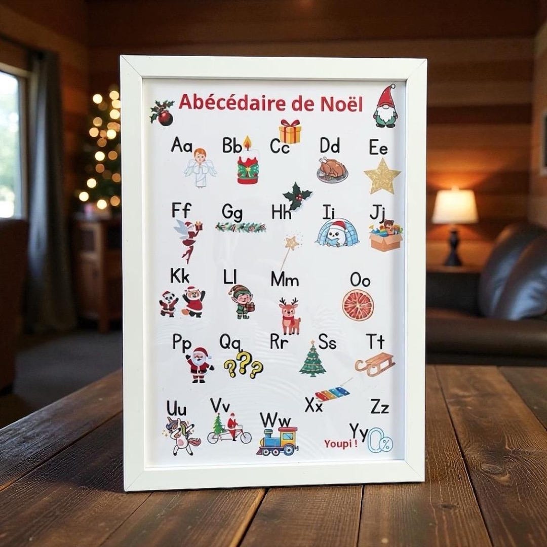 Christmas Alphabet Poster – French Alphabet for Kids – Printable PDF A3 ...