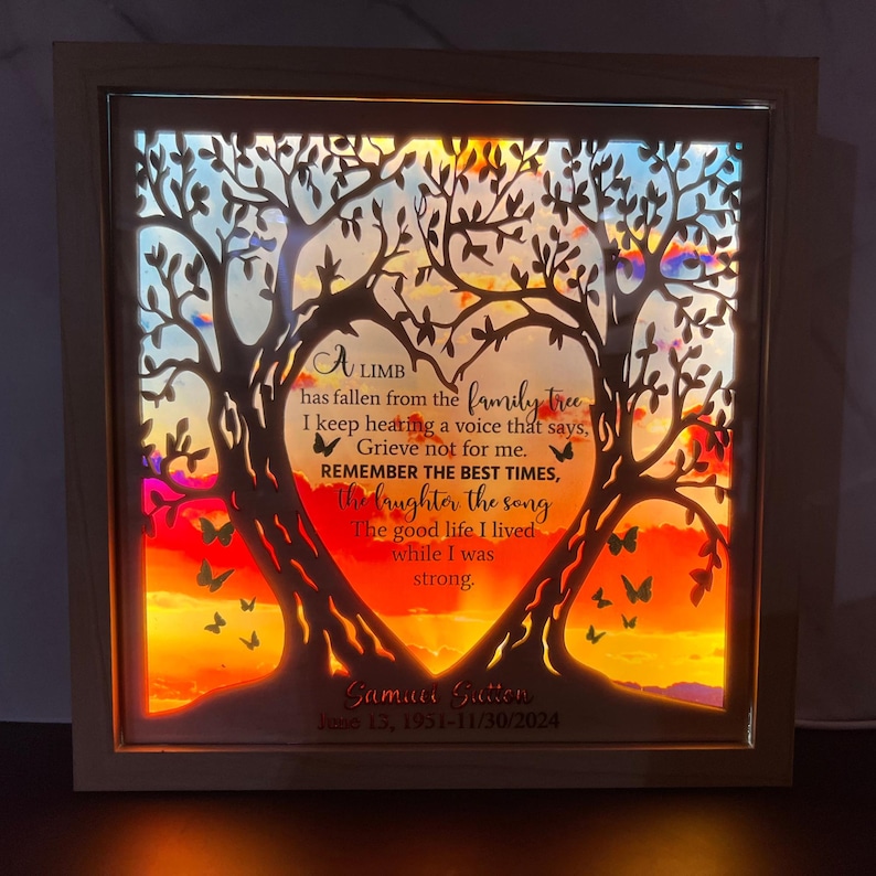 Memorial Light Display: Custom LED Memory Box, Sympathy Gift - Etsy