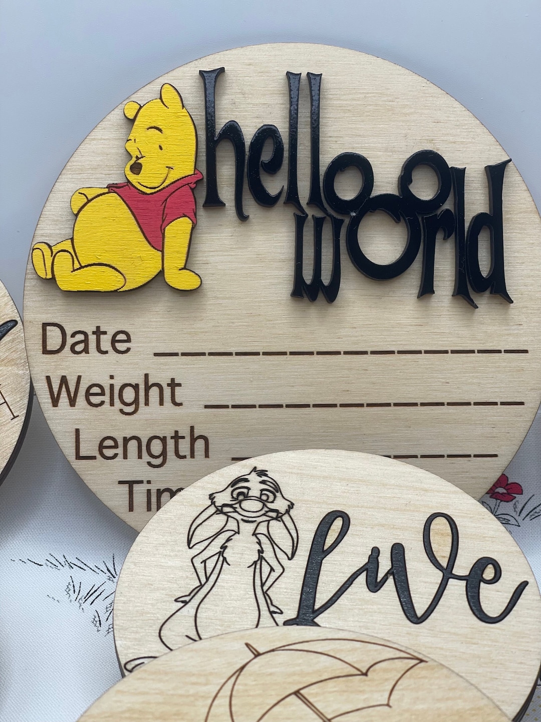 Winnie the Pooh Baby Milestone Markers: Baltic Birch Wood, Nursery ...
