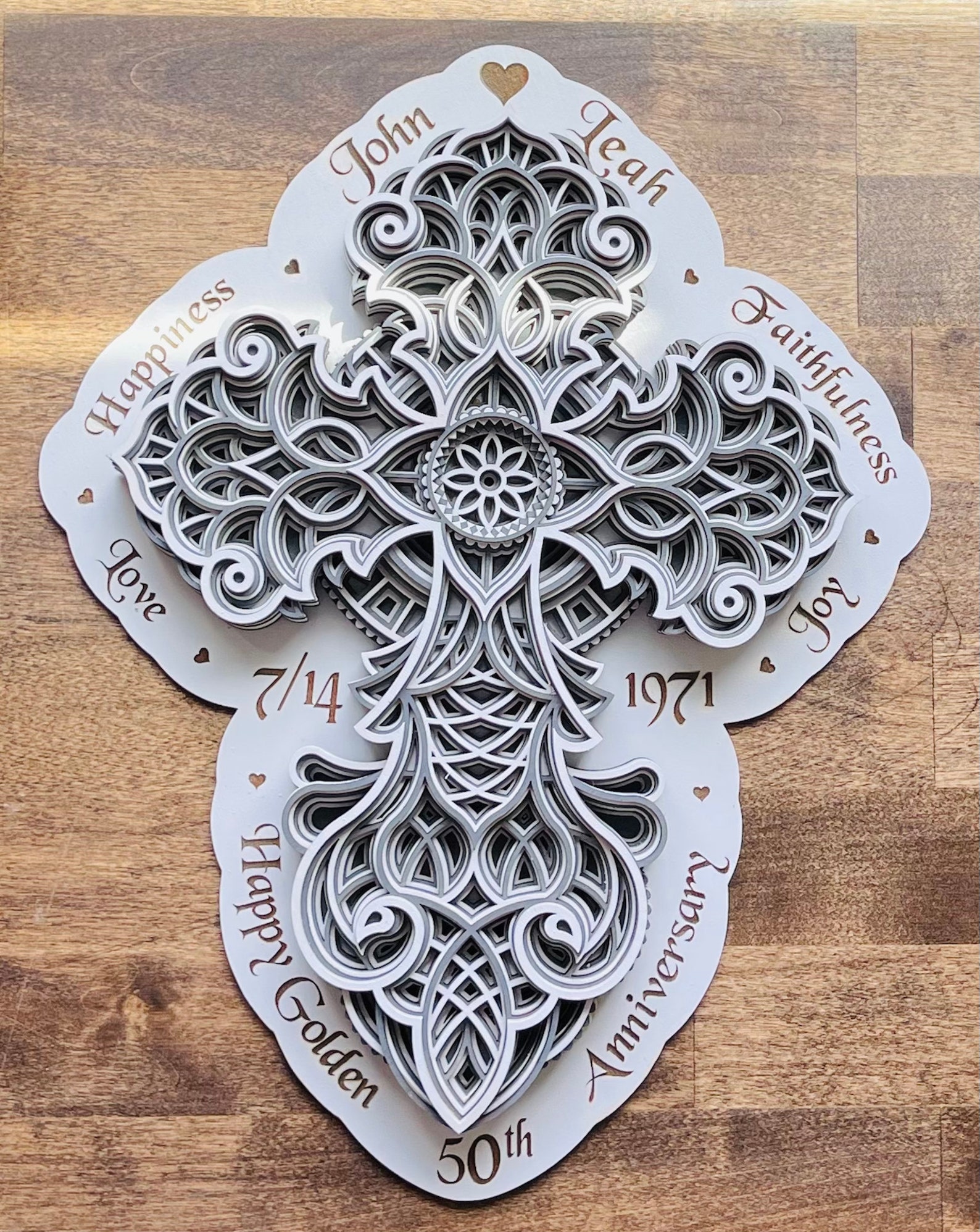 Mandala Cross: Layered Baltic Birch Religious Gift - Etsy
