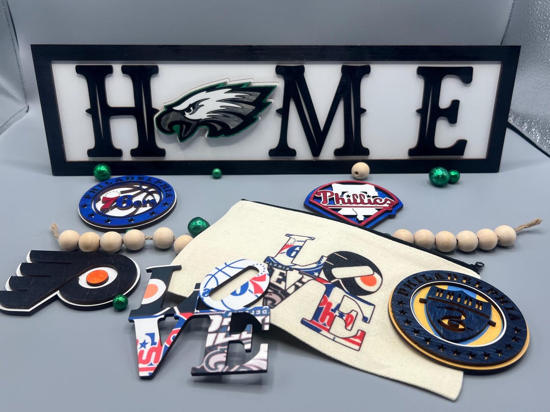 Philadelphia Sports Team HOME Sign: Interchangeable Team Icons - Etsy