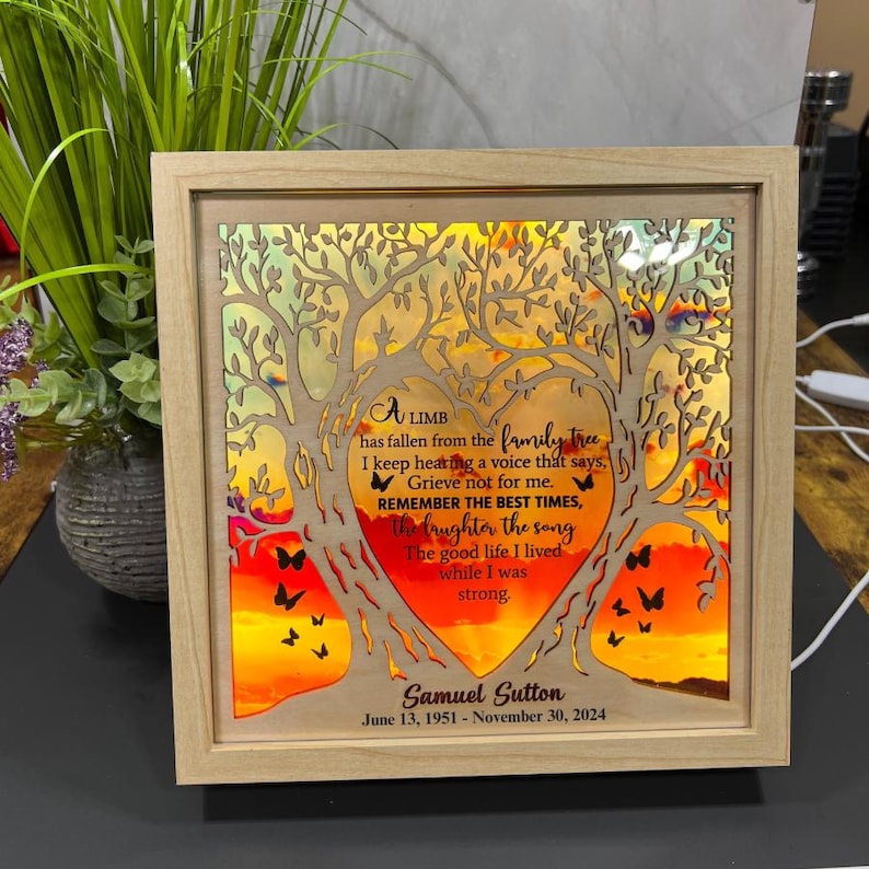 Memorial Light Display: Custom LED Memory Box, Sympathy Gift - Etsy
