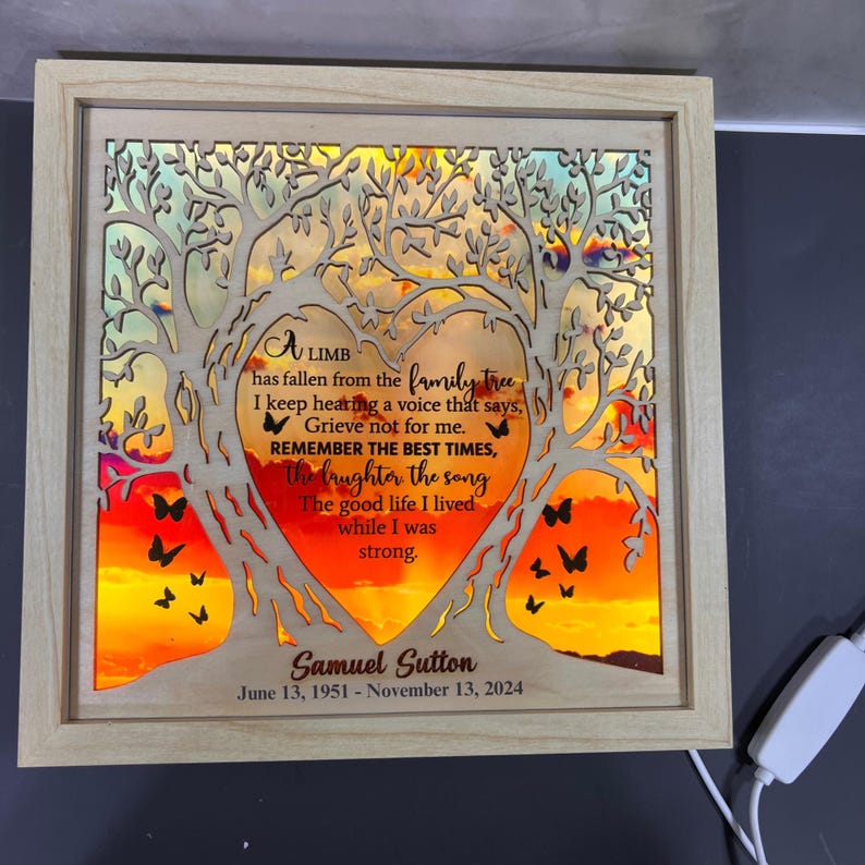 Memorial Light Display: Custom LED Memory Box, Sympathy Gift - Etsy