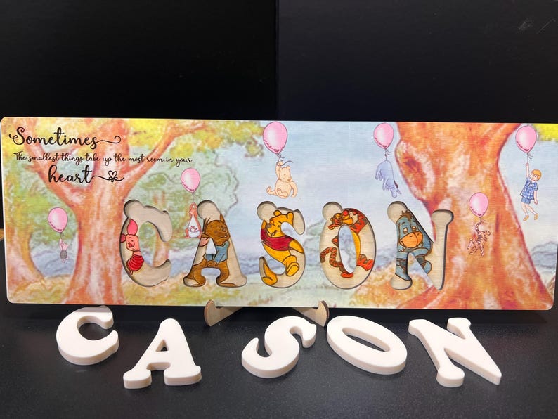 Winnie the Pooh Nursery Name Puzzle | Personalized Baby Shower Gift - Etsy