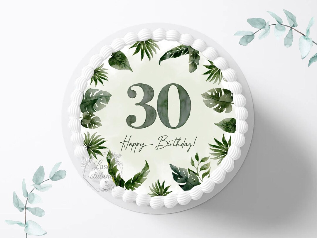 Cake Topper Birthday|plants 20 Cm Round Personalized|cake Decoration ...