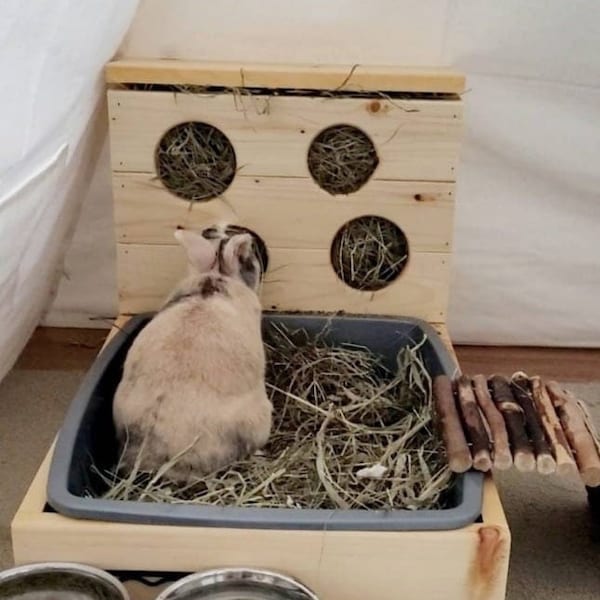 Rabbit Litter Box Hay Feeder - Etsy