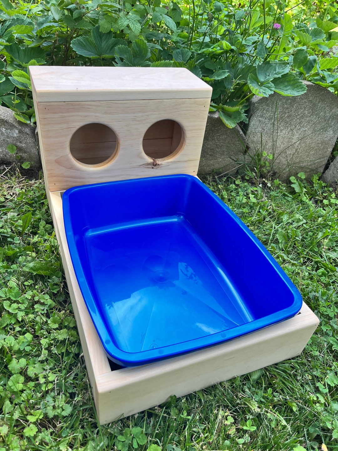 Double Hole Rabbit Hay Feeder & Litter Box, Small Animal Litter and Hay ...