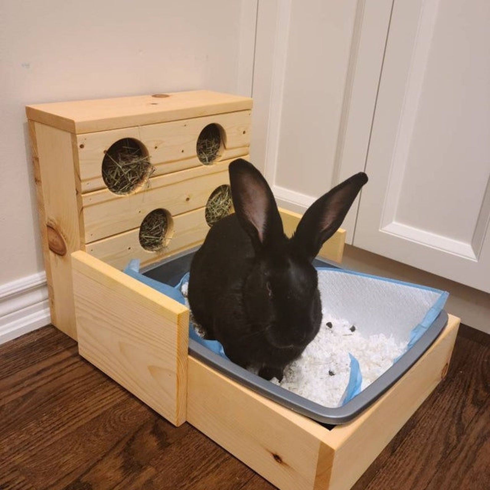 Rabbit Hay Feeder and Litter Box With Extended Walls / Small - Etsy