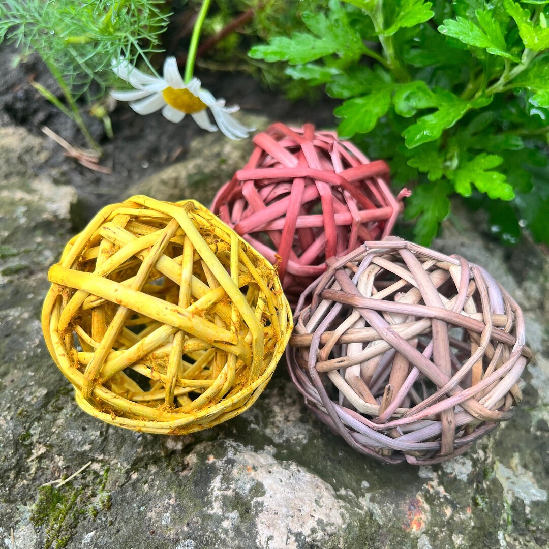 Willow Ball for Rabbits, Naturally Flavoured Infused and Dyed Willow ...