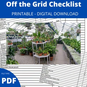 Off the Grid Checklist - Etsy