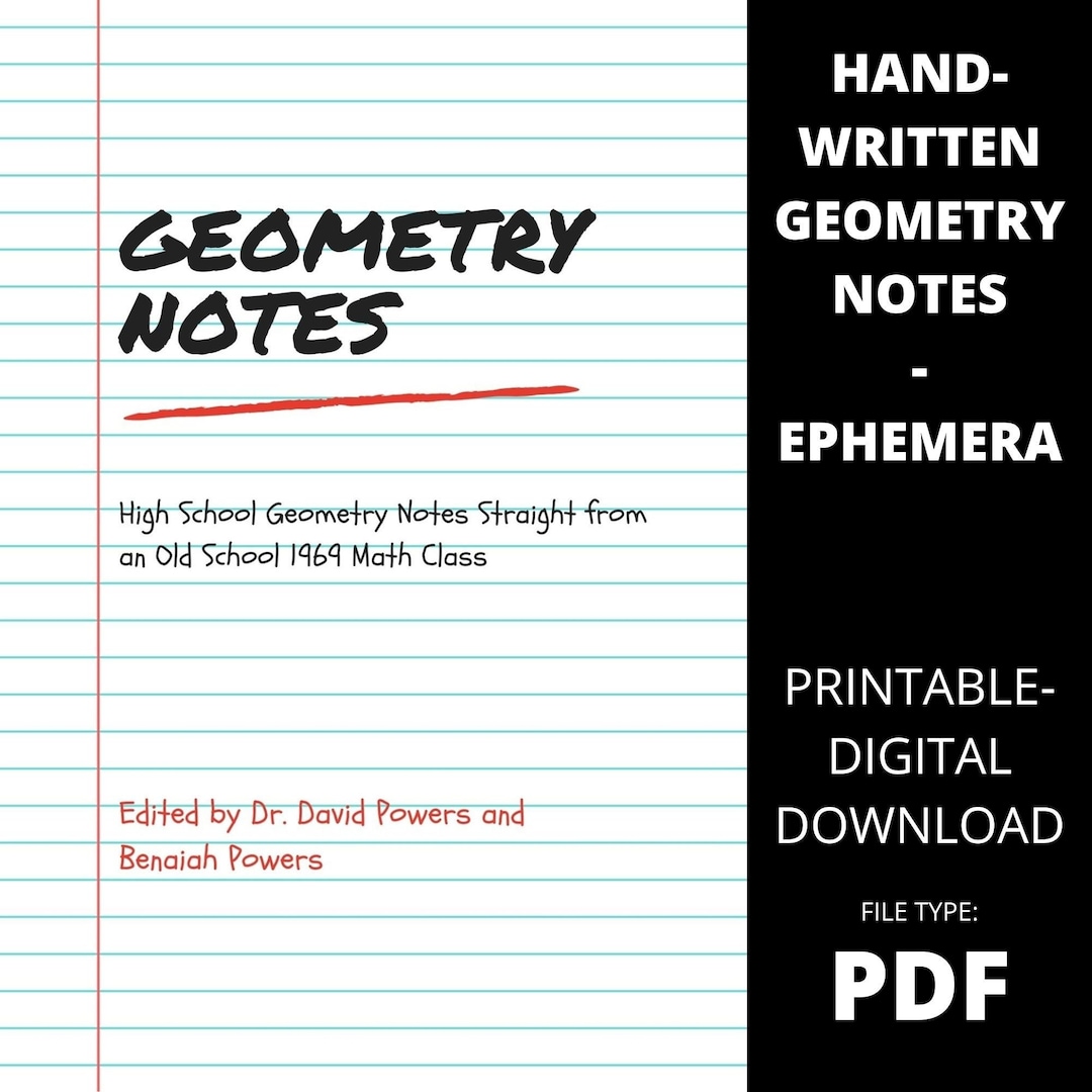 Handwritten Geometry Notes- High School Notes Straight 1969 Math Class ...