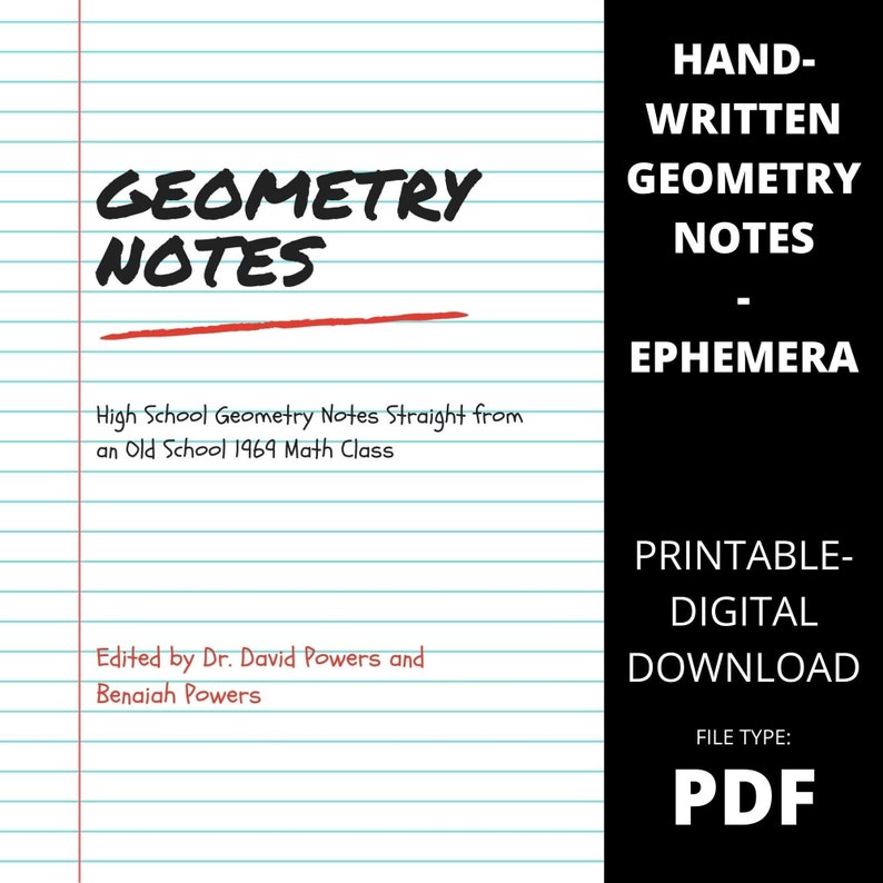 Handwritten Geometry Notes- High School Notes Straight 1969 Math Class ...