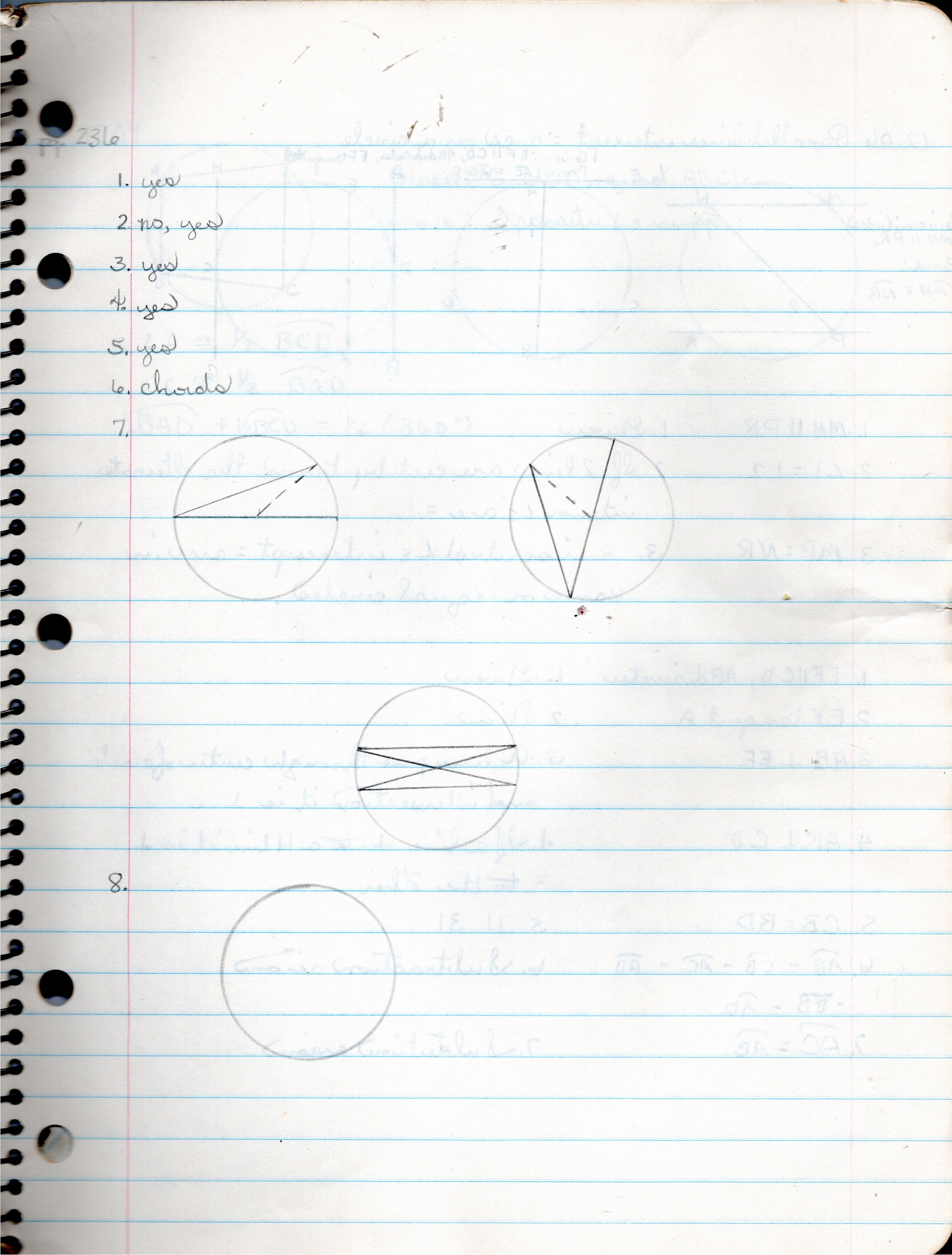 Handwritten Geometry Notes- High School Notes Straight 1969 Math Class ...