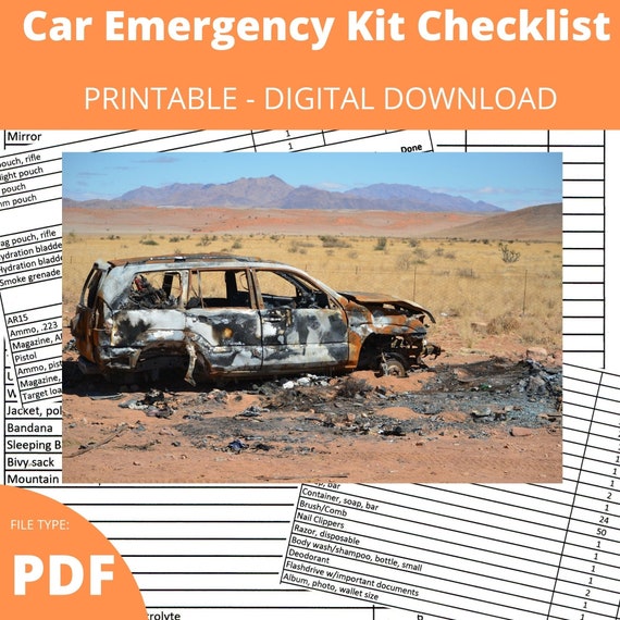 Car Emergency Kit Checklist | Etsy