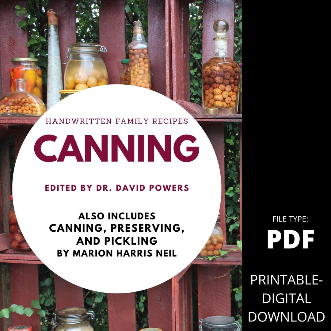 Handwritten Family Recipes- Canning, Preserving, and Pickling. Ephemera ...