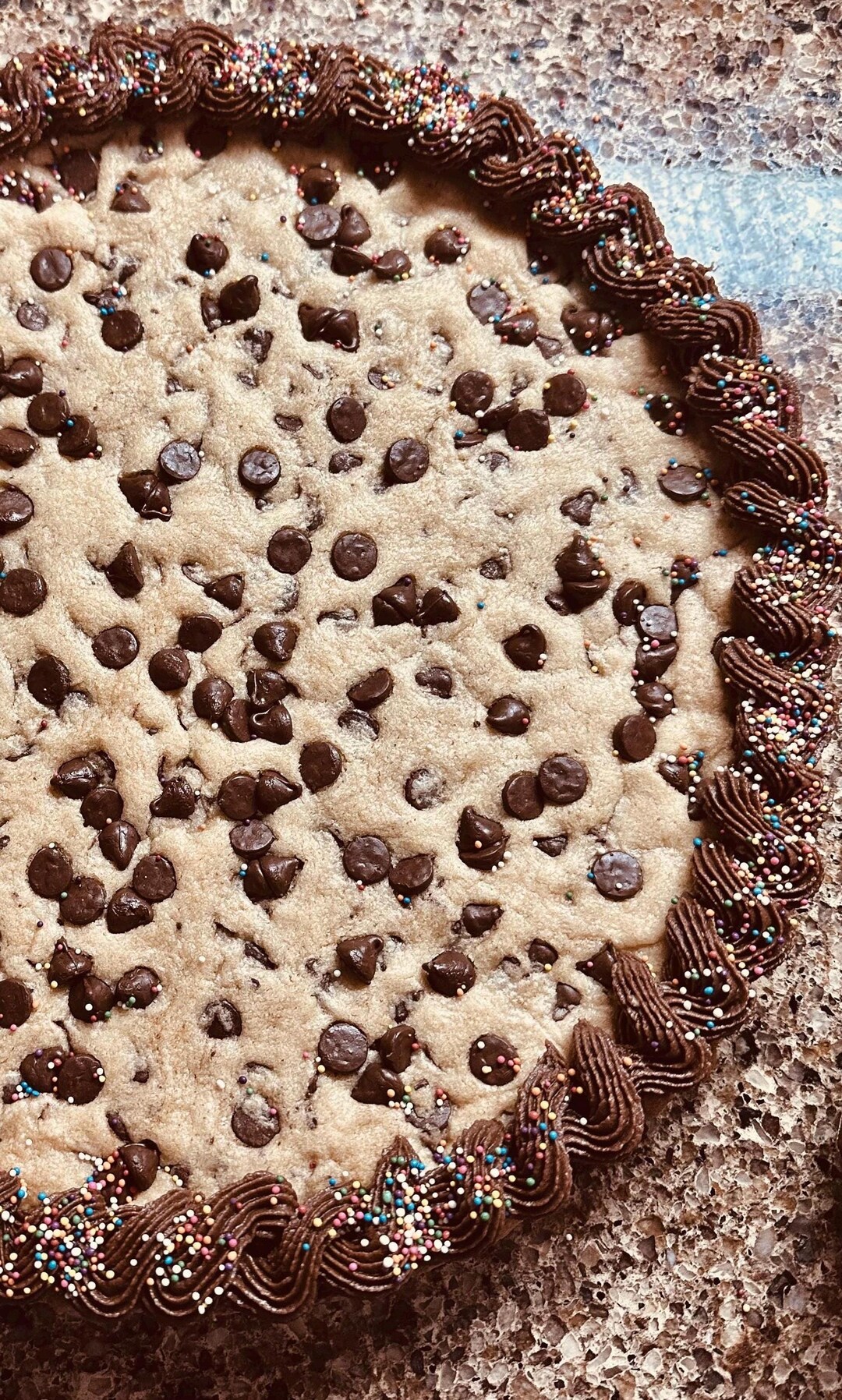 12” Chocolate Chip Cookie Cake With Vanilla or Chocolate Buttercream ...