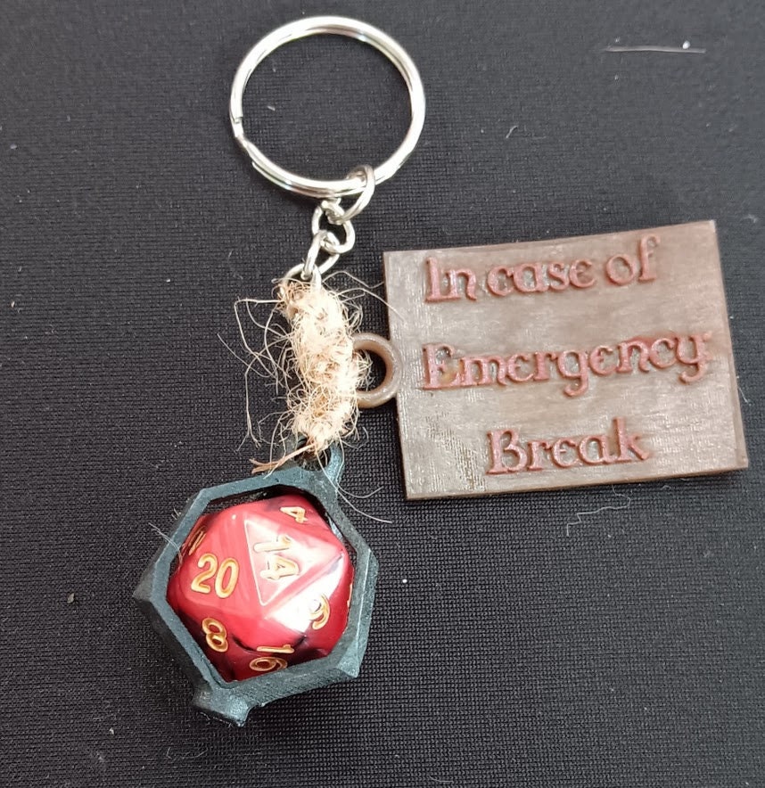 D20 Cage in Case of Emergency Key Chain - Etsy