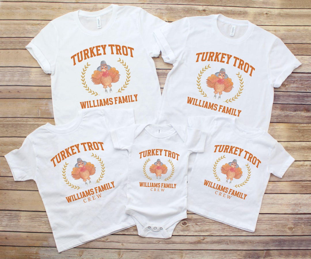 Family Turkey Trot Shirts, Group Matching Turkey Trot Shirts, Custom ...