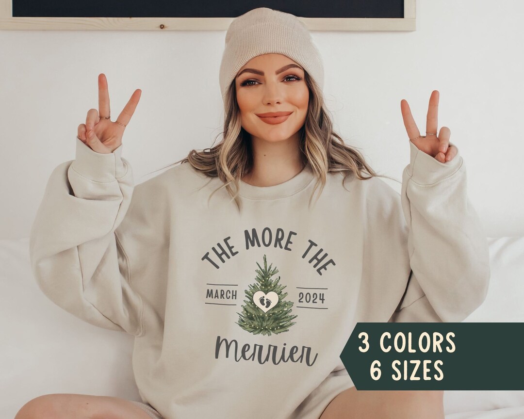 Custom Christmas Pregnancy Sweatshirt, Expecting Baby Xmas Reveal ...