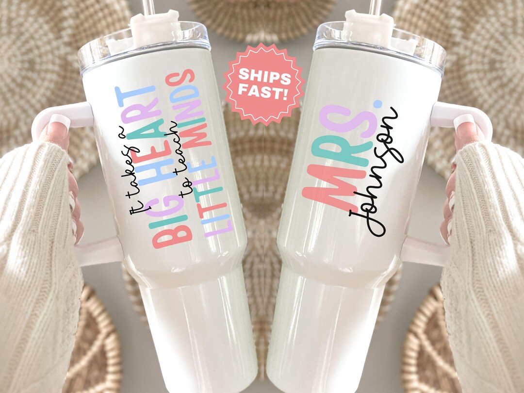 Teacher Appreciation Gift, Tumbler 40oz With Handle, Custom Teacher ...